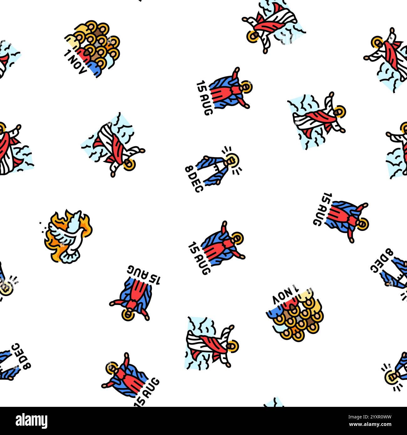 catholic holidays church easter seamless pattern vector Stock Vector ...