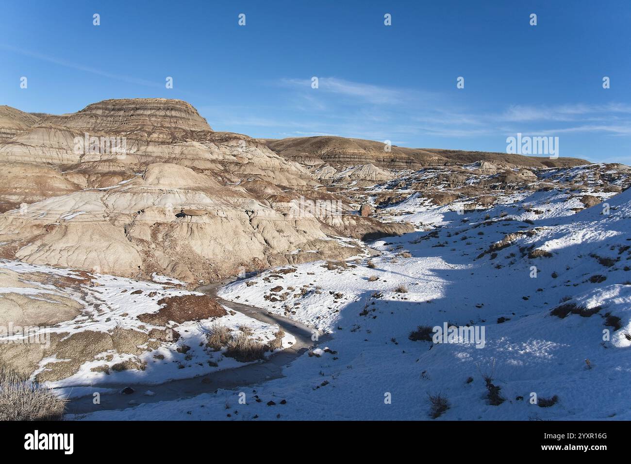 Winter scene in Midland Provincial Park in Drumheller, Alberta Canada ...