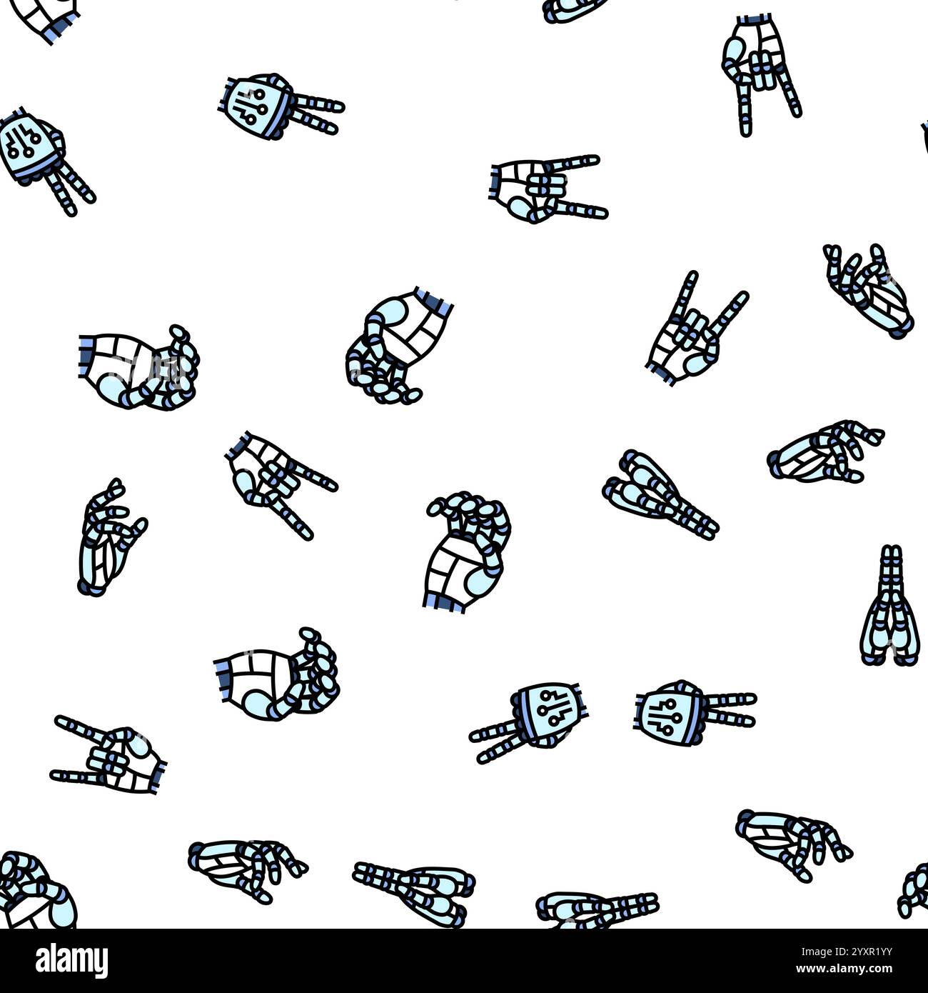 robot hand gesture ai digital seamless pattern vector Stock Vector Image & Art - Alamy
