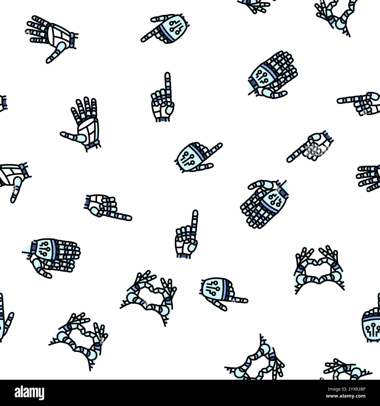 robot hand gesture ai digital seamless pattern vector Stock Vector Image & Art - Alamy