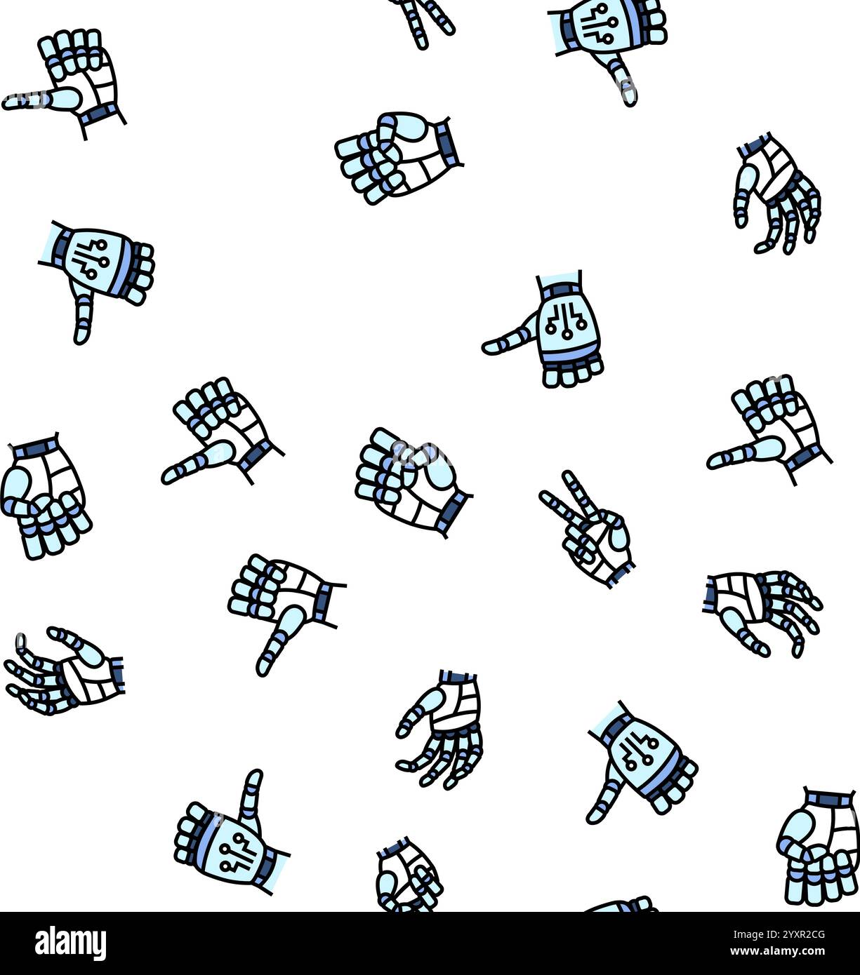 robot hand gesture ai digital seamless pattern vector Stock Vector ...