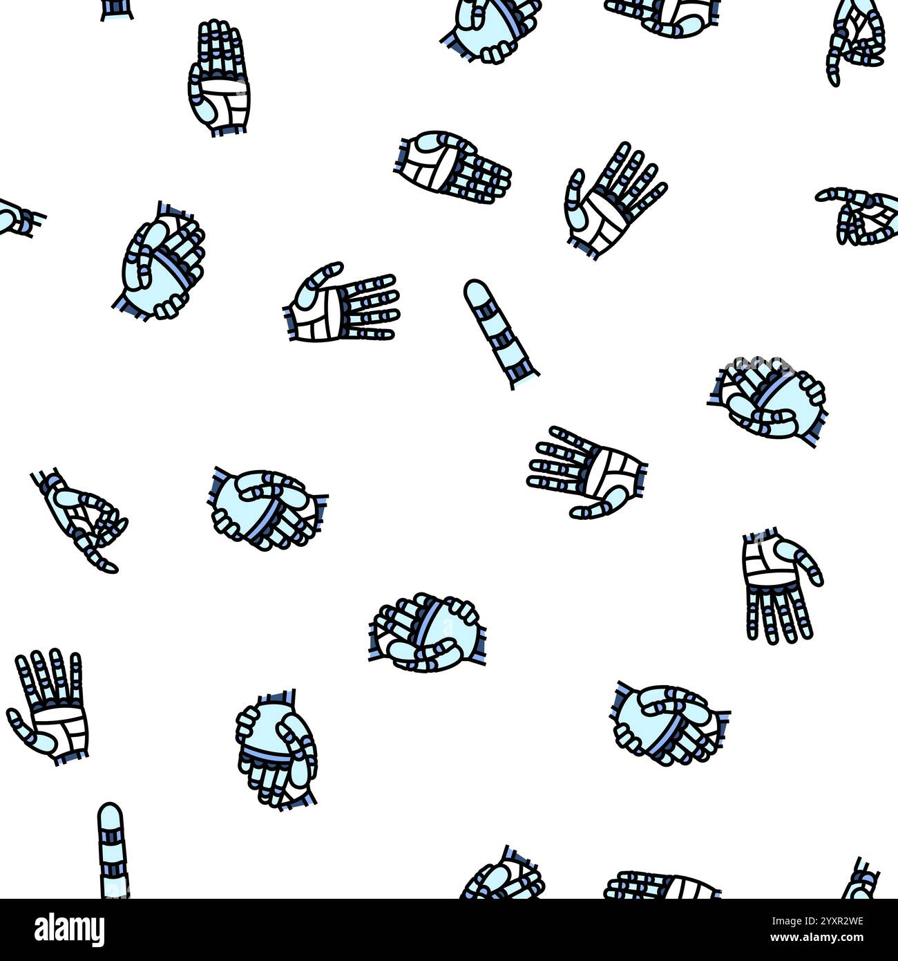 robot hand gesture ai digital seamless pattern vector Stock Vector Image & Art - Alamy