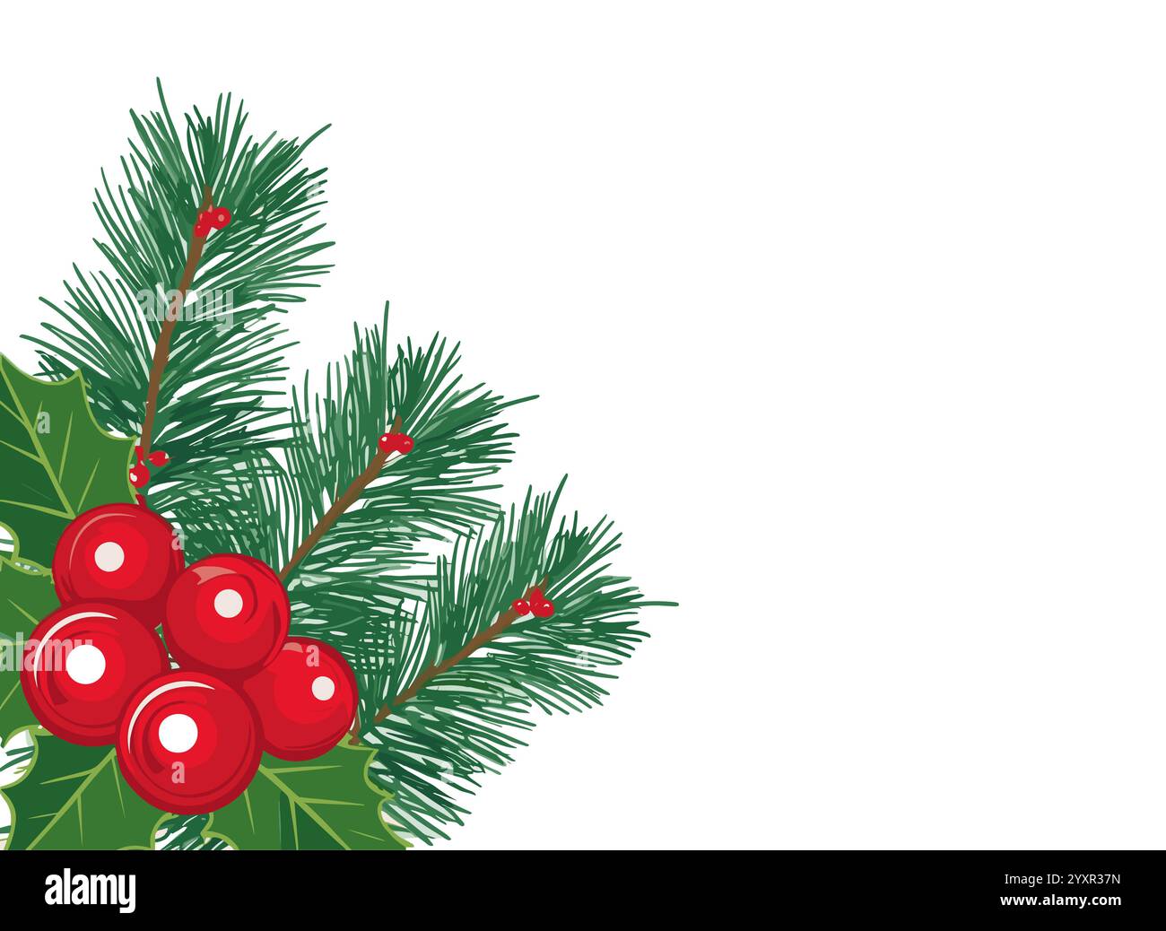 Corner frame fir branches Stock Vector Images - Alamy