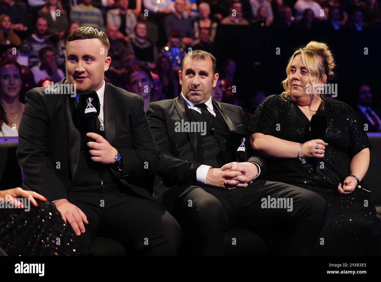 Nominee Luke Littler, alongside his parents Anthony Buckley and Lisa ...