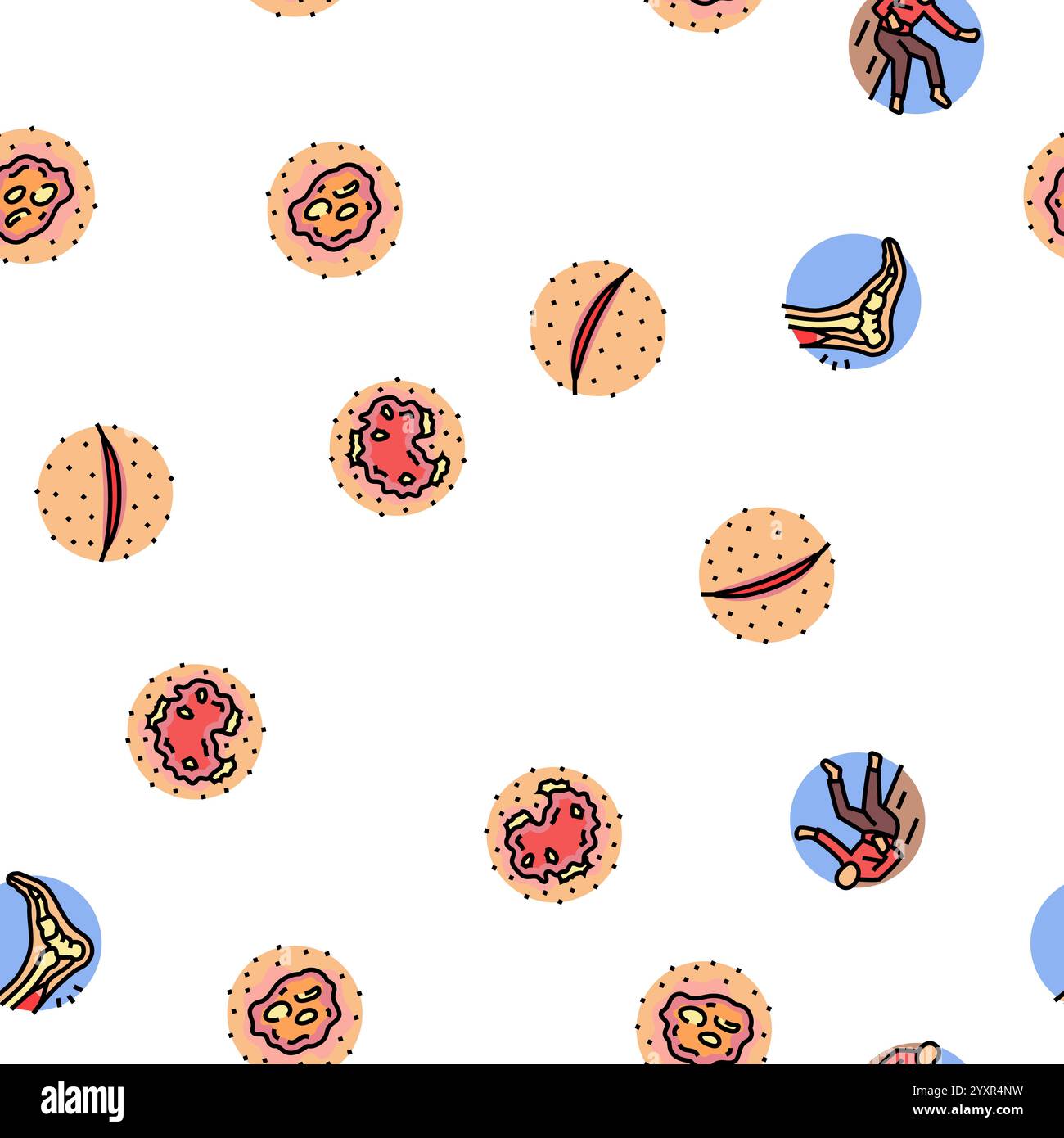 household injury accident human seamless pattern vector Stock Vector ...