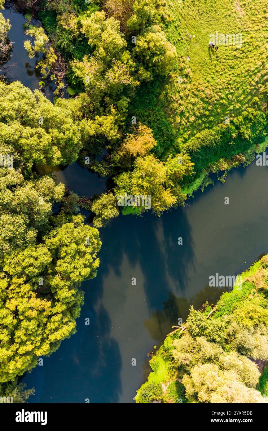 Vertical aerial view of the river mouth Stock Photo - Alamy