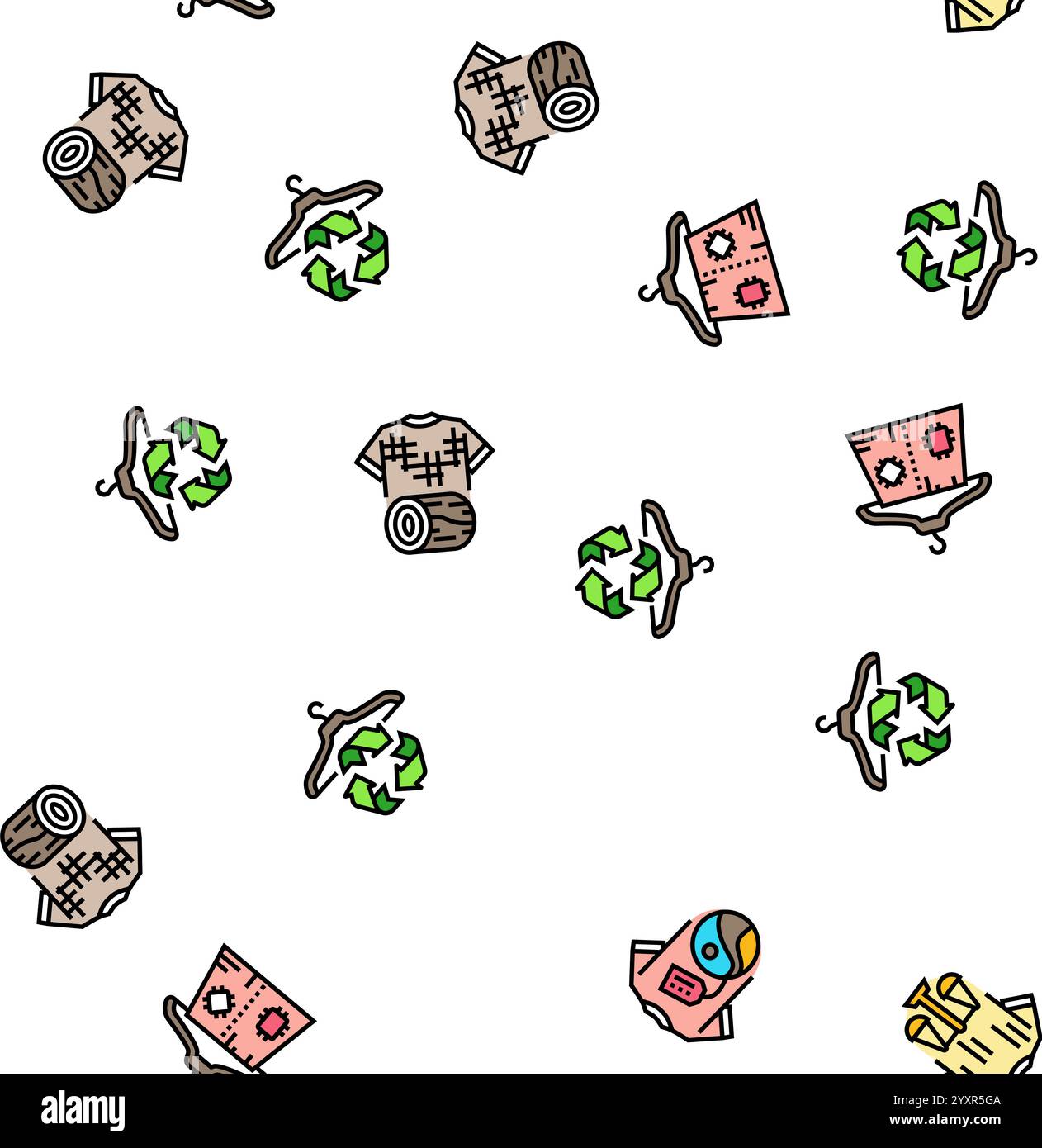 sustainable fashion textile eco seamless pattern vector Stock Vector ...