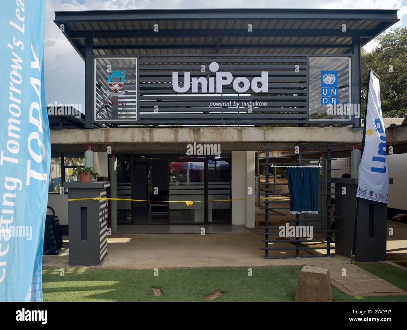 Gaborone, Botswana. 16th Dec, 2024. A University Innovation Pod (UniPod) is seen during the ...