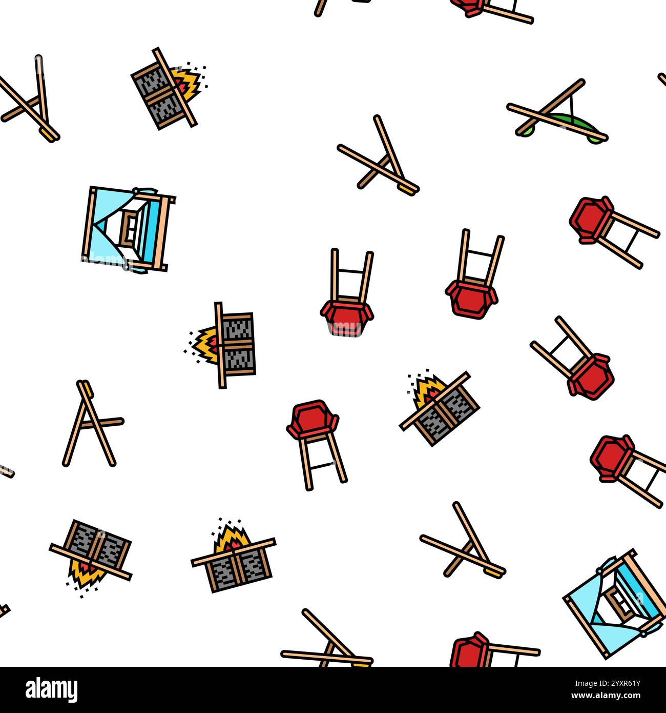 outdoor furniture patio garden seamless pattern vector Stock Vector ...