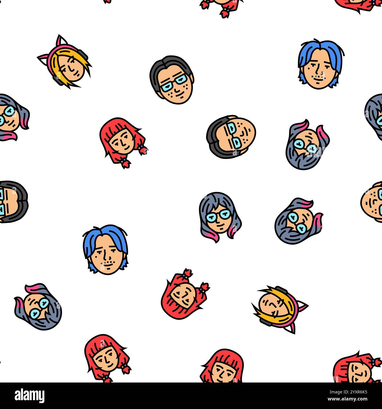 otaku anime manga eyes seamless pattern vector Stock Vector Image & Art ...