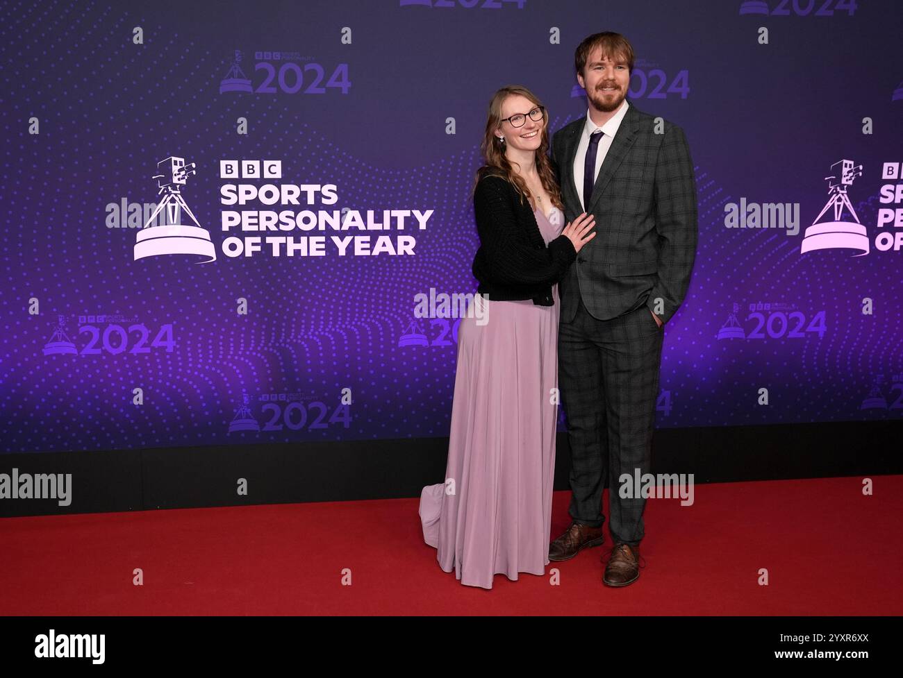 Rebecca Redfern and Will Hadley arriving for the 2024 BBC Sports ...