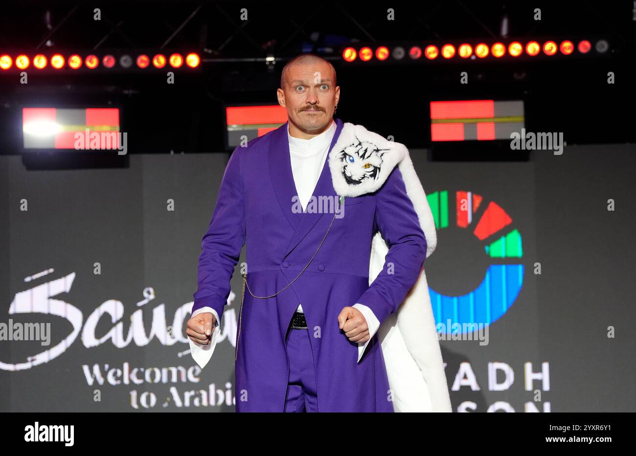 Oleksandr Usyk during the grand arrivals at the BLVD Runway, Riyadh ...