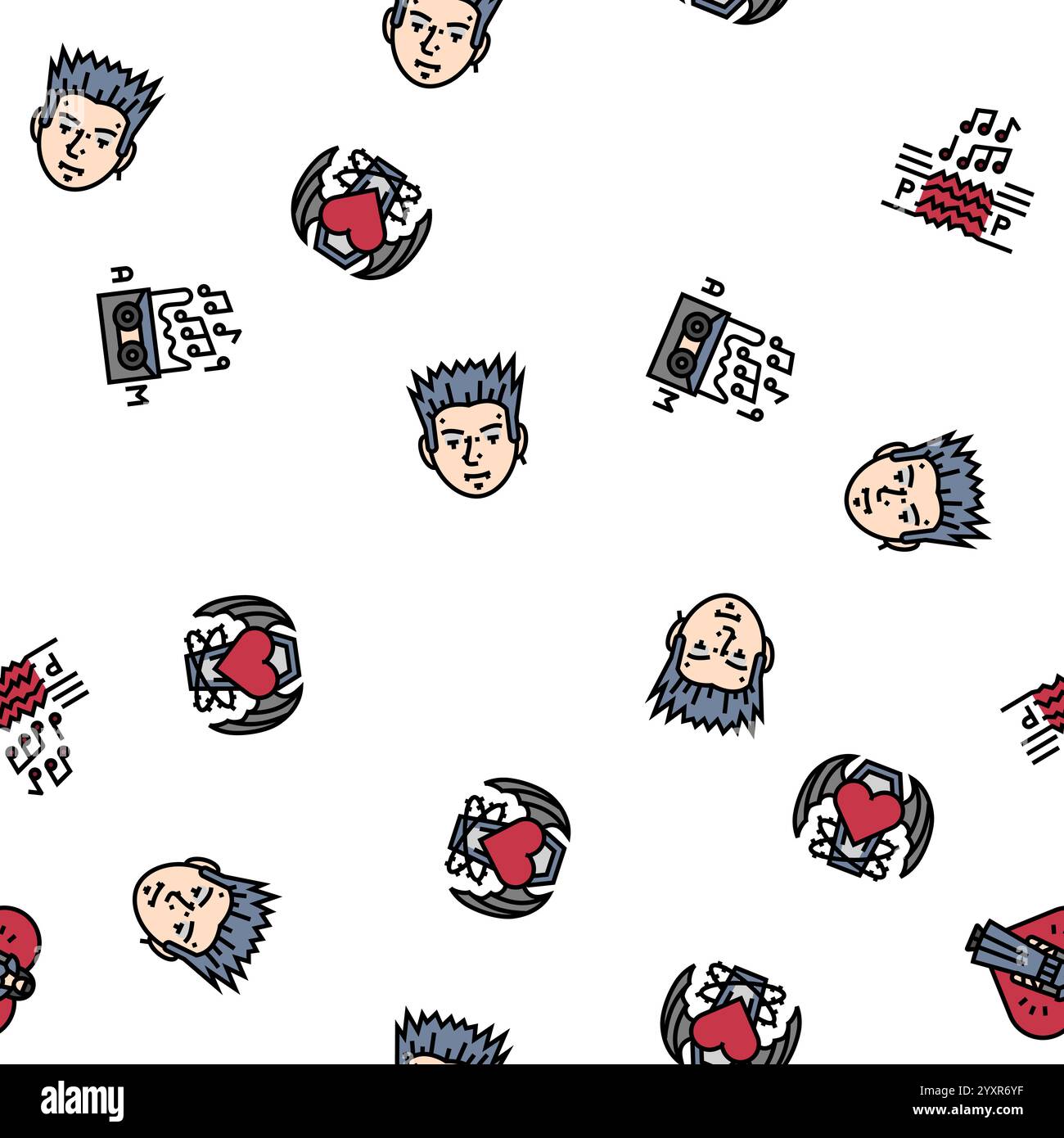 goth subculture punk gothic y2k seamless pattern vector Stock Vector ...