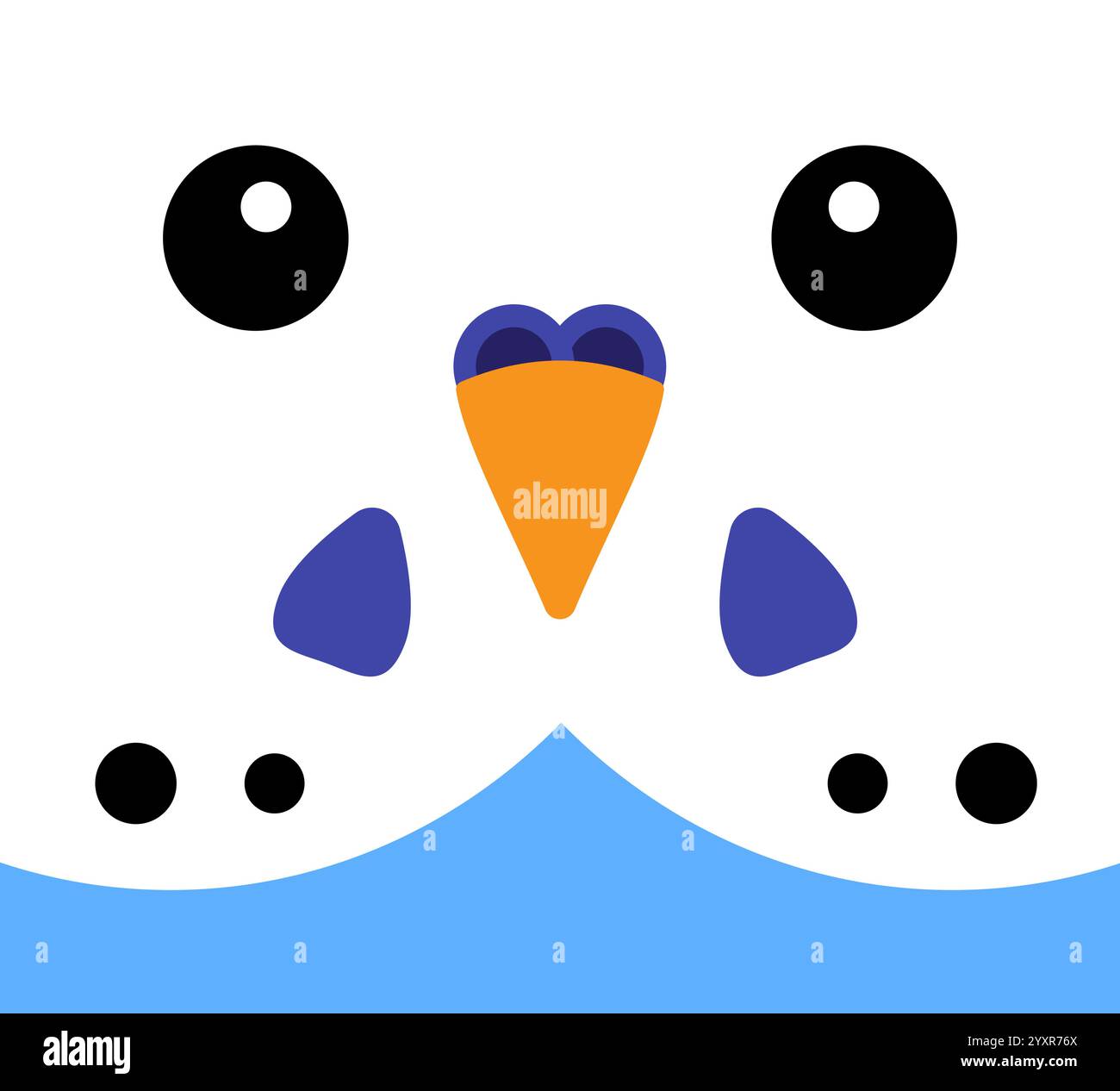 Vector flat cartoon white blue budgie parrot face Stock Vector Image ...