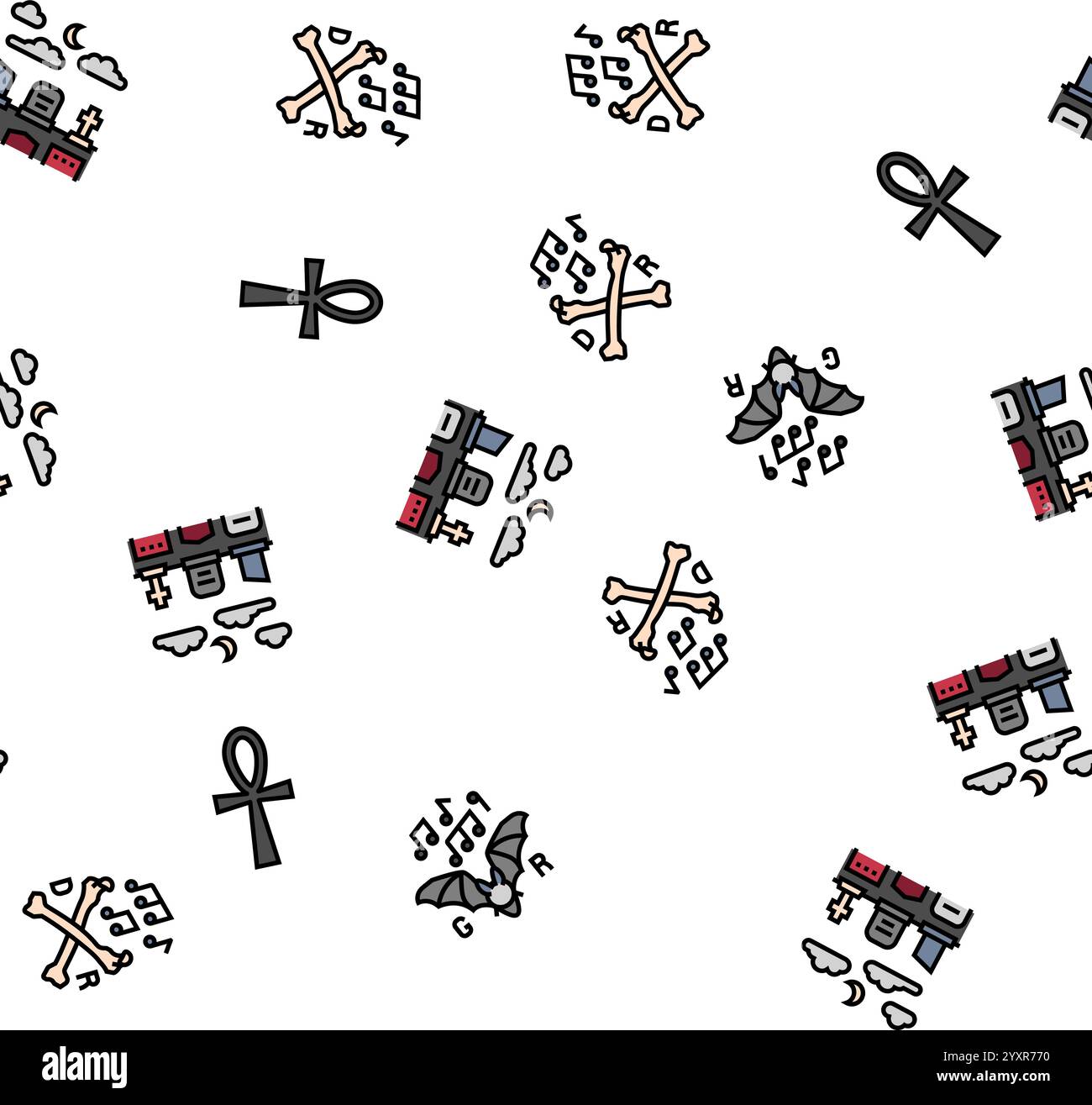 goth subculture punk gothic y2k seamless pattern vector Stock Vector ...