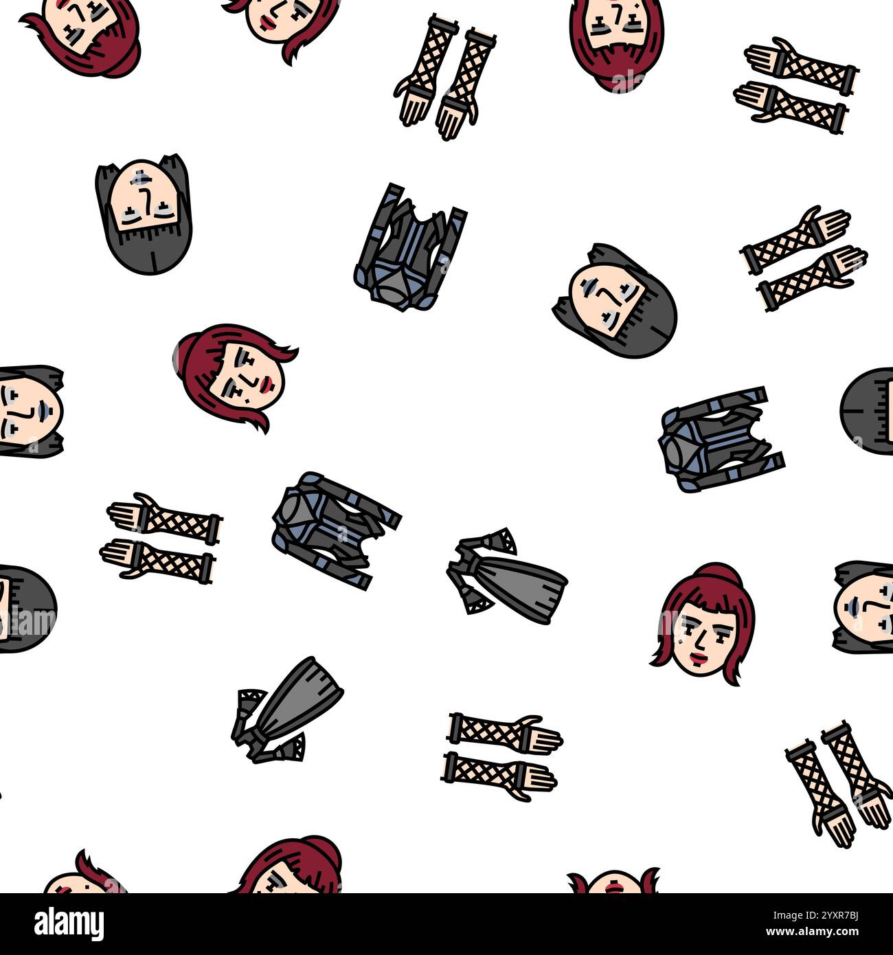 goth subculture punk gothic y2k seamless pattern vector Stock Vector ...