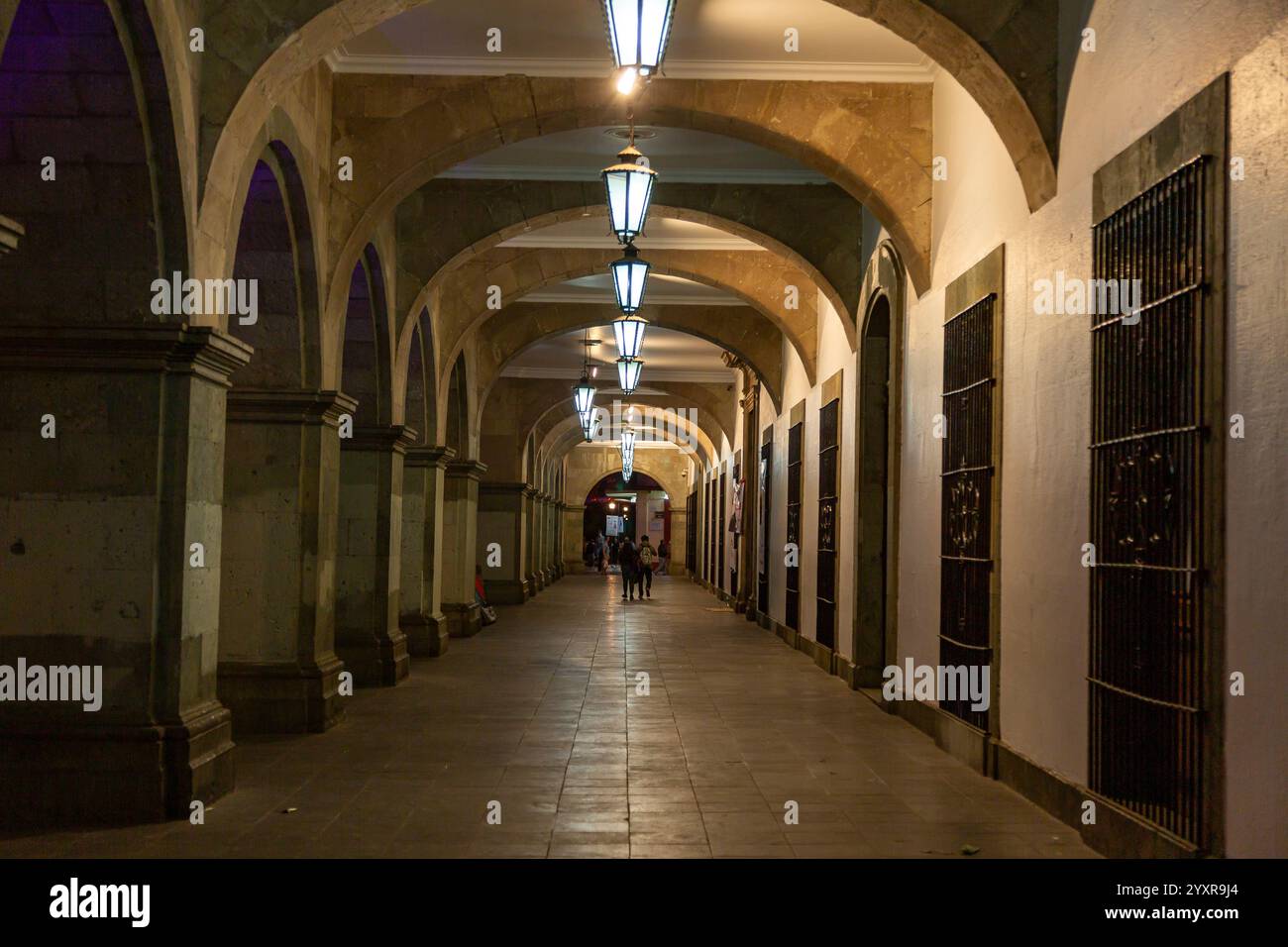 Nightview of Downtown hallway. Oaxaca, Mexico Stock Photo - Alamy