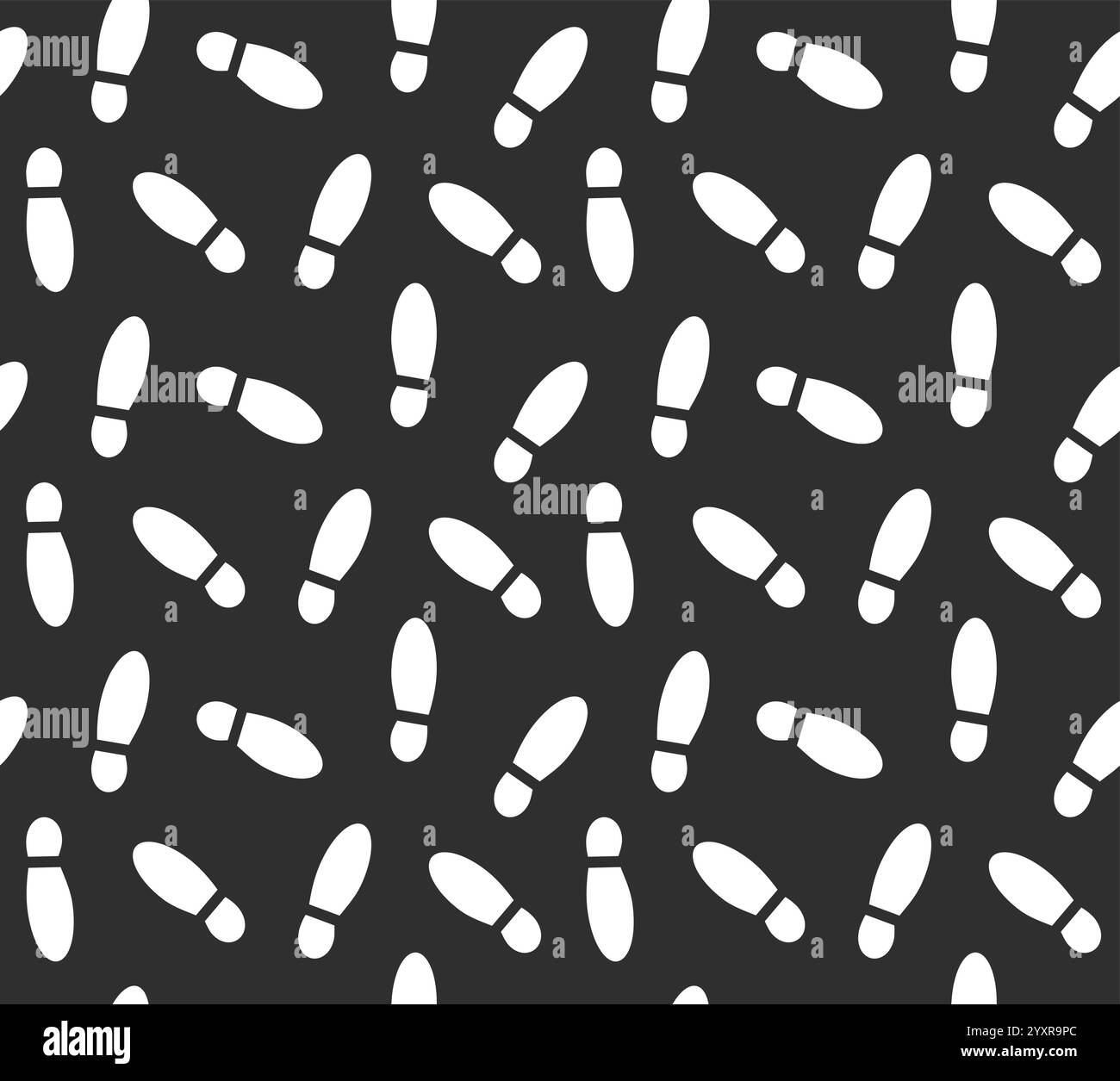 Vector seamless pattern of black flat human boot foot print isolated on ...