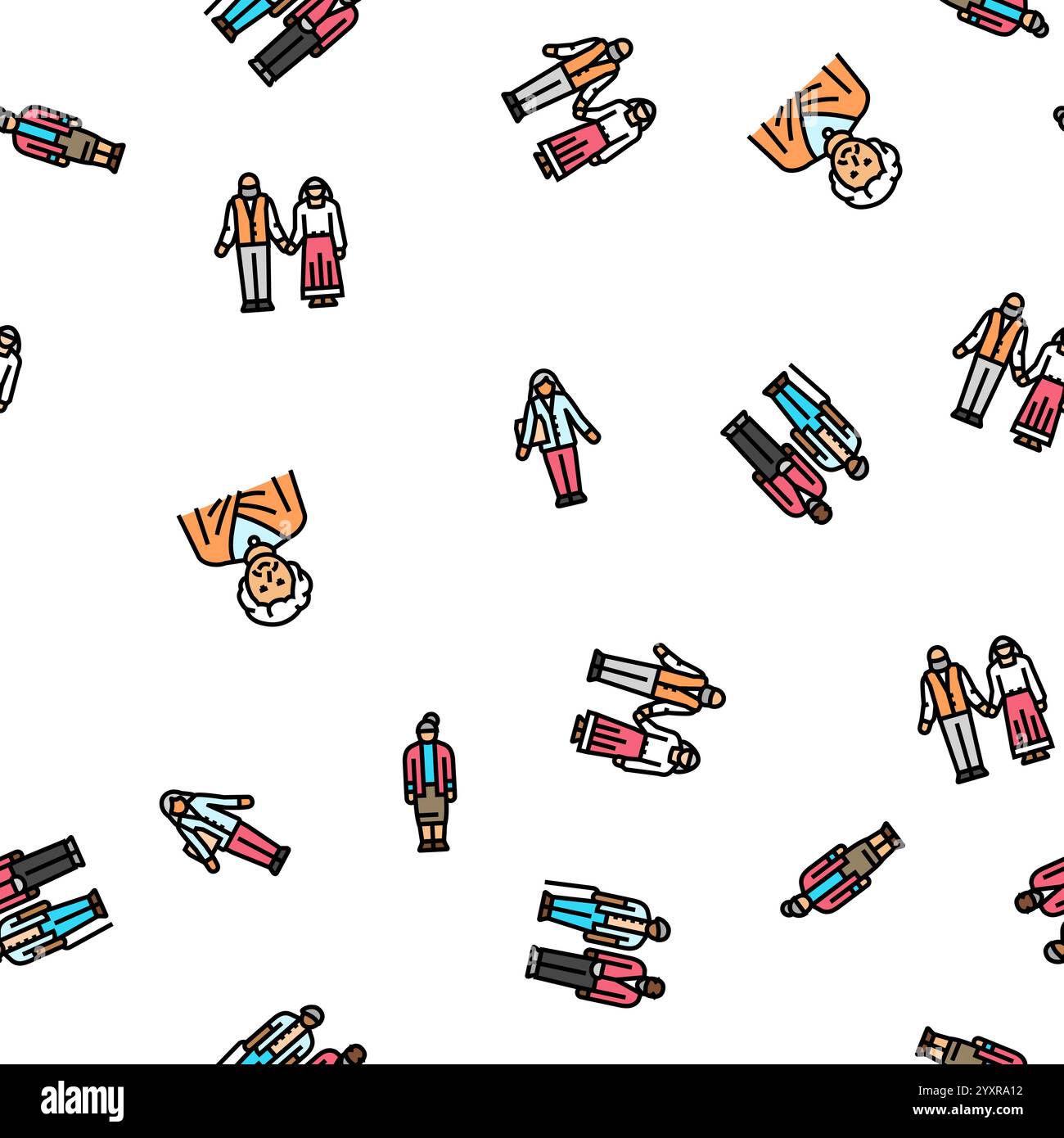 Mature adult woman caregiver help Stock Vector Images - Alamy