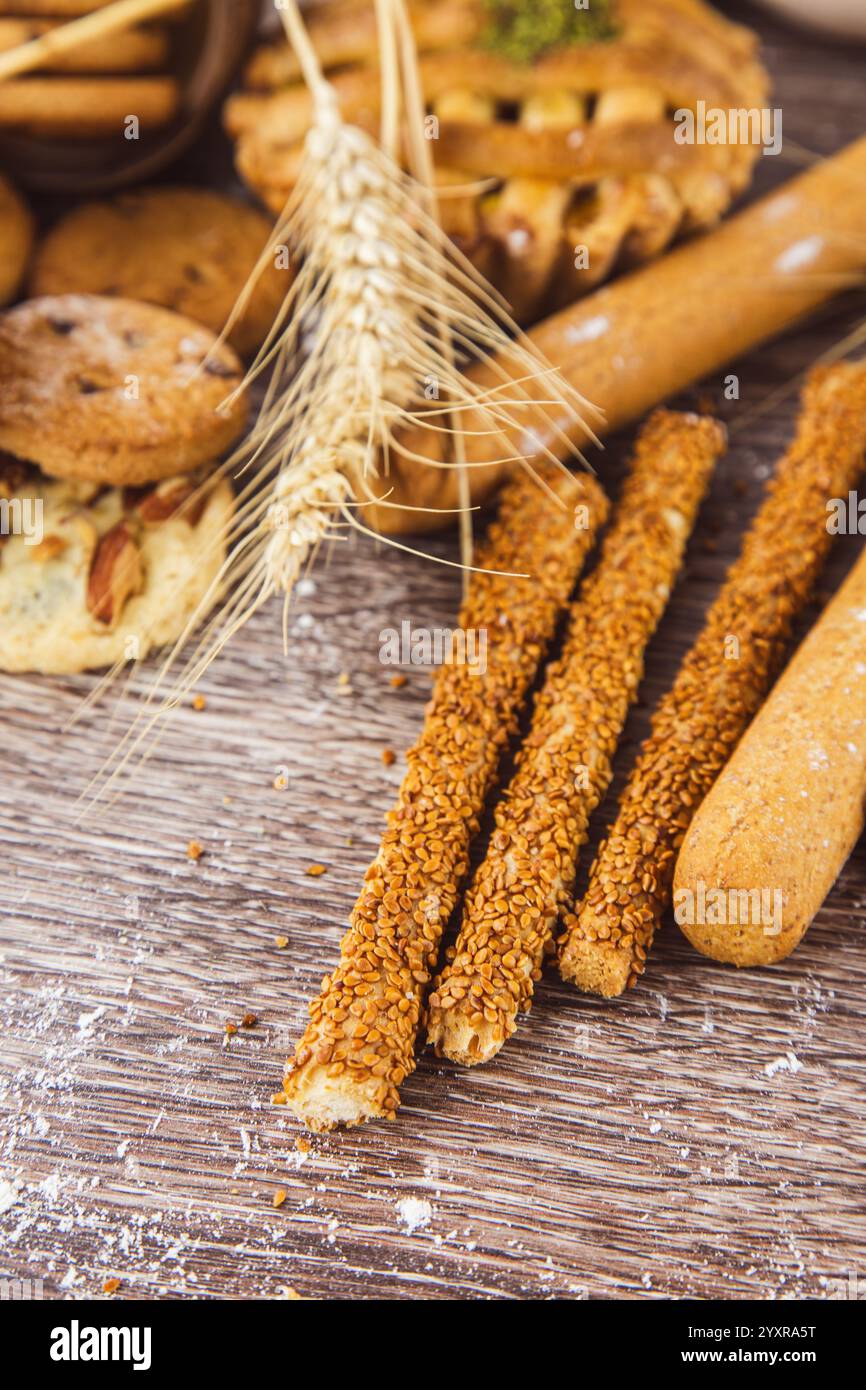Crispy and Delicious Sesame Cracker Sticks Food Stock Photo - Alamy