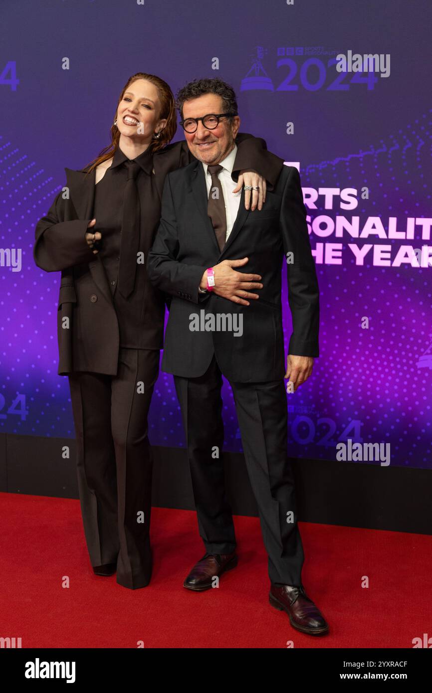 Manchester, UK. 17th Dec, 2024. Jess Glynn and her Dad at the BBC ...