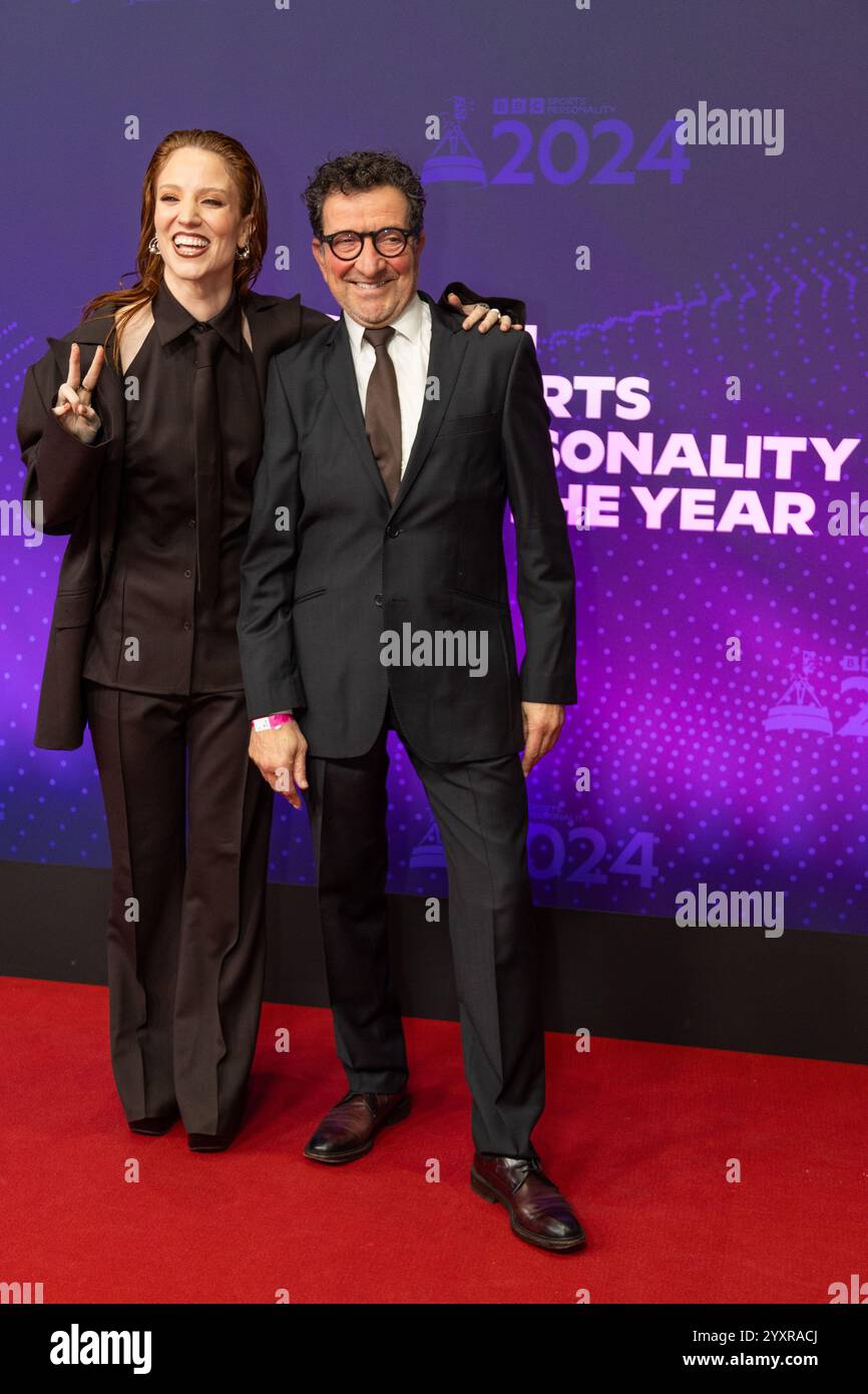 Manchester, UK. 17th Dec, 2024. Jess Glynn and her Dad at the BBC ...