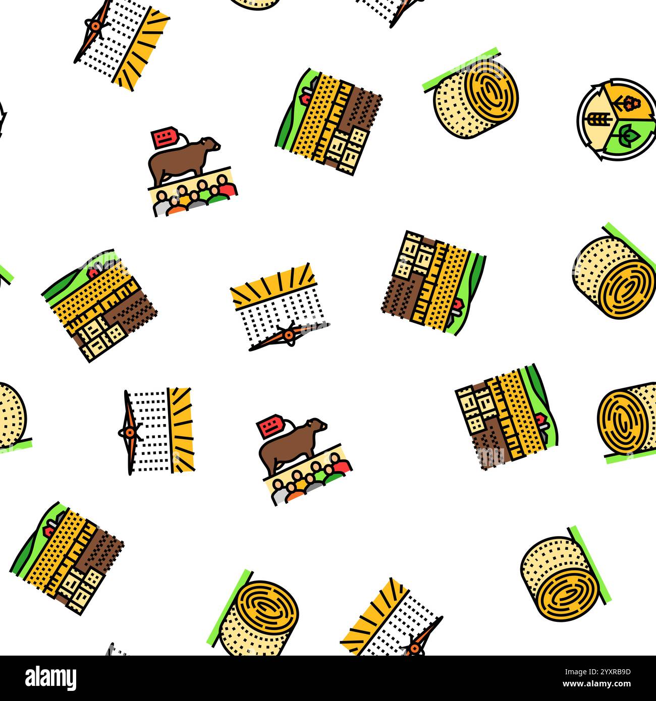 farmer farm agriculture field man seamless pattern vector Stock Vector ...