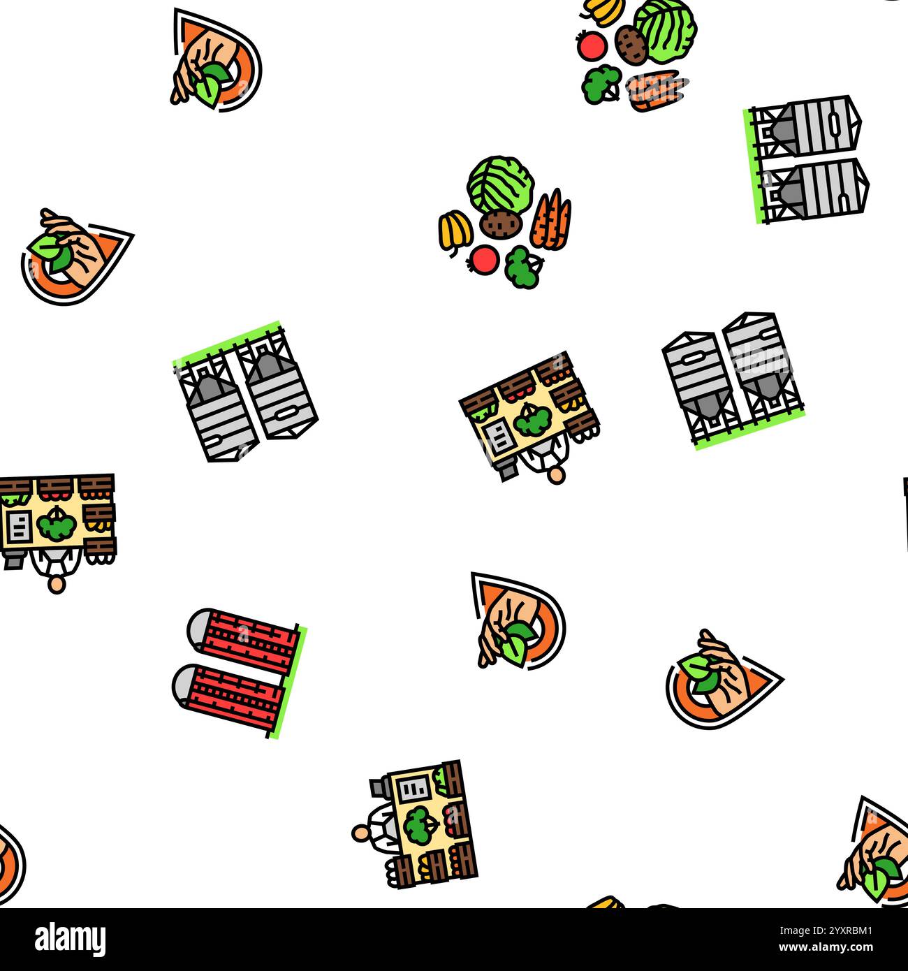 farmer farm agriculture field man seamless pattern vector Stock Vector ...