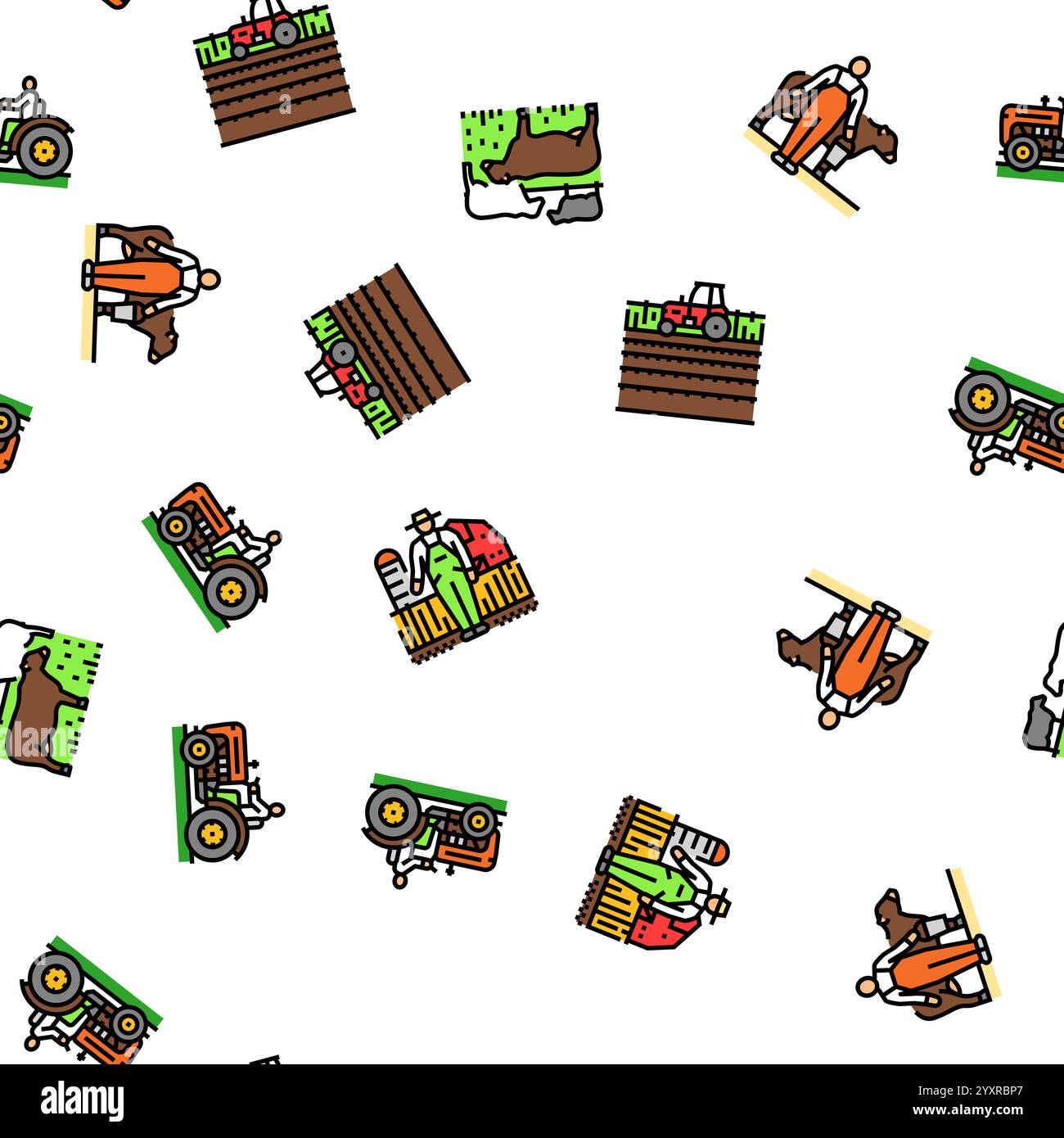 farmer farm agriculture field man seamless pattern vector Stock Vector ...