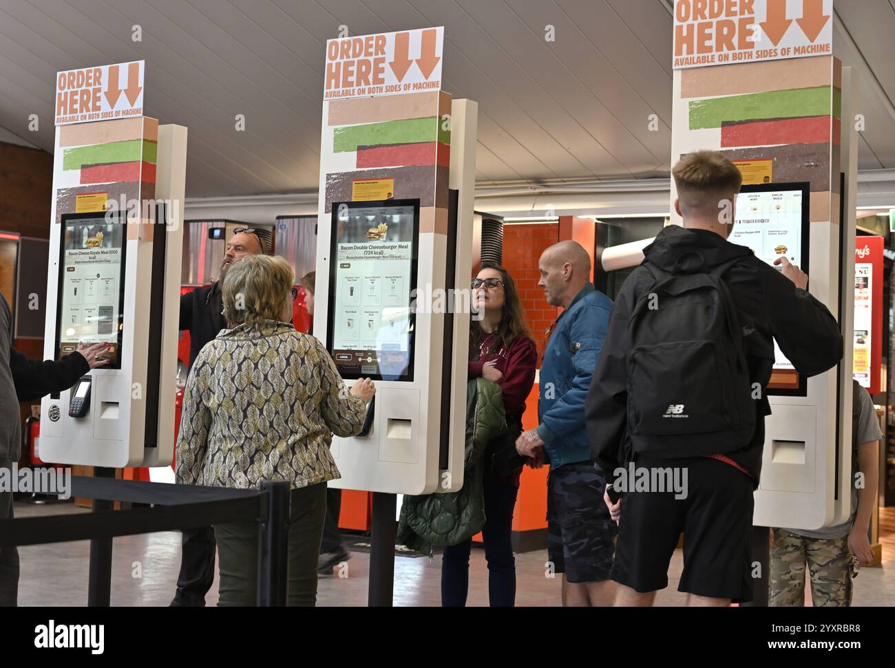 Fast food restaurant with electronic fast food ordering display Stock ...