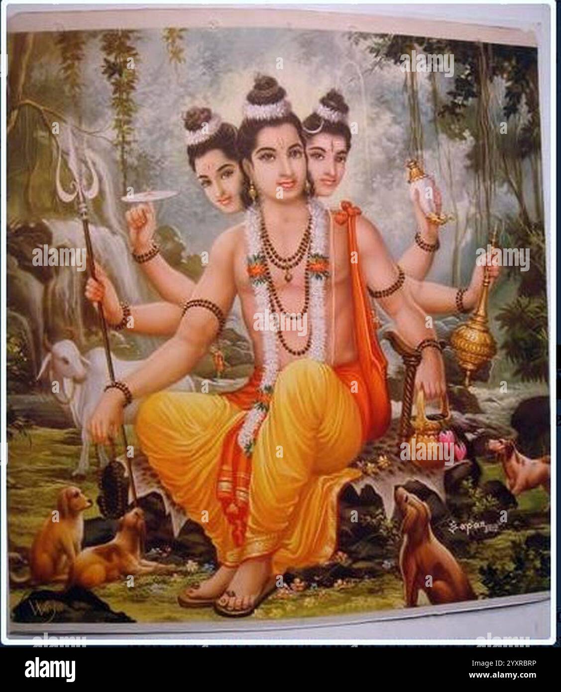 Dattatreya Shiva Vishnu Brahma Stock Photo - Alamy