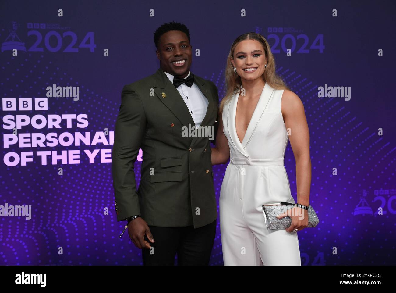 Harry Aikines-Aryeetey and Jodie Ounsley arriving for the 2024 BBC ...