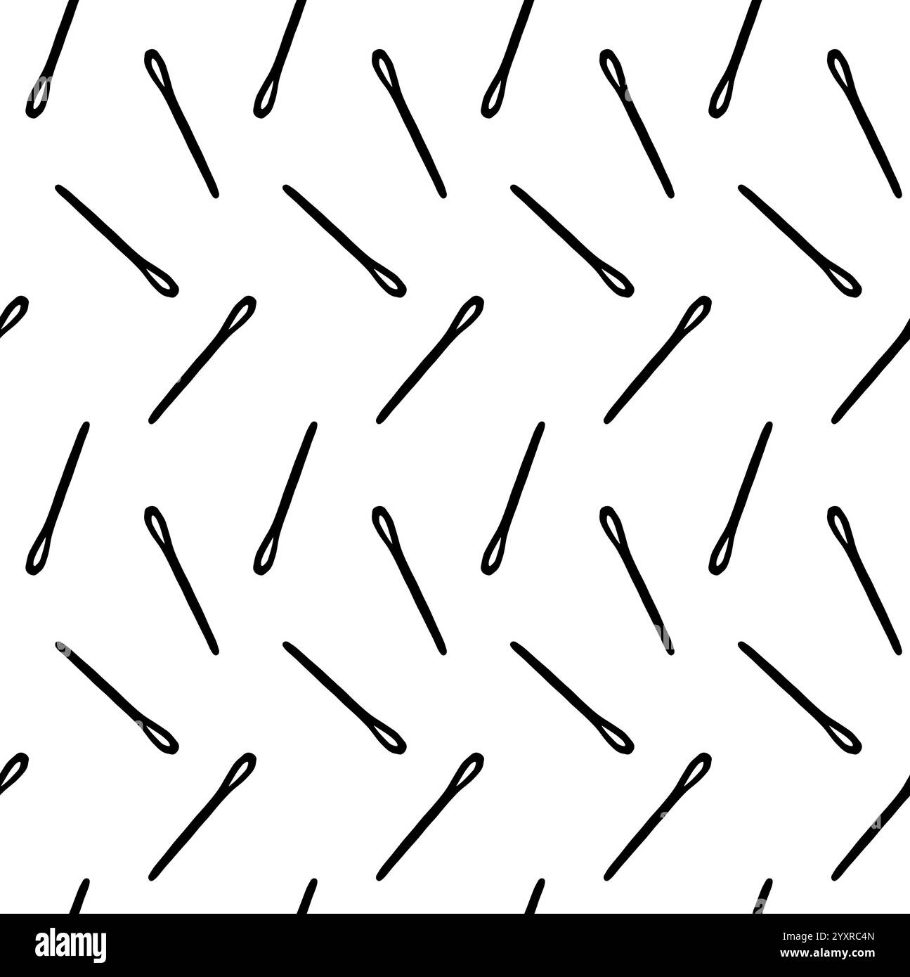 Vector seamless pattern of black hand drawn doodle sketch sew embroidery needle isolated on ...