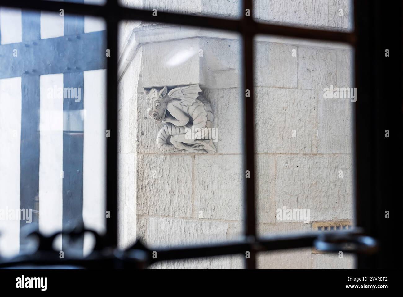 London, UK – December 3, 2024, The chimera atop Liberty London is a ...