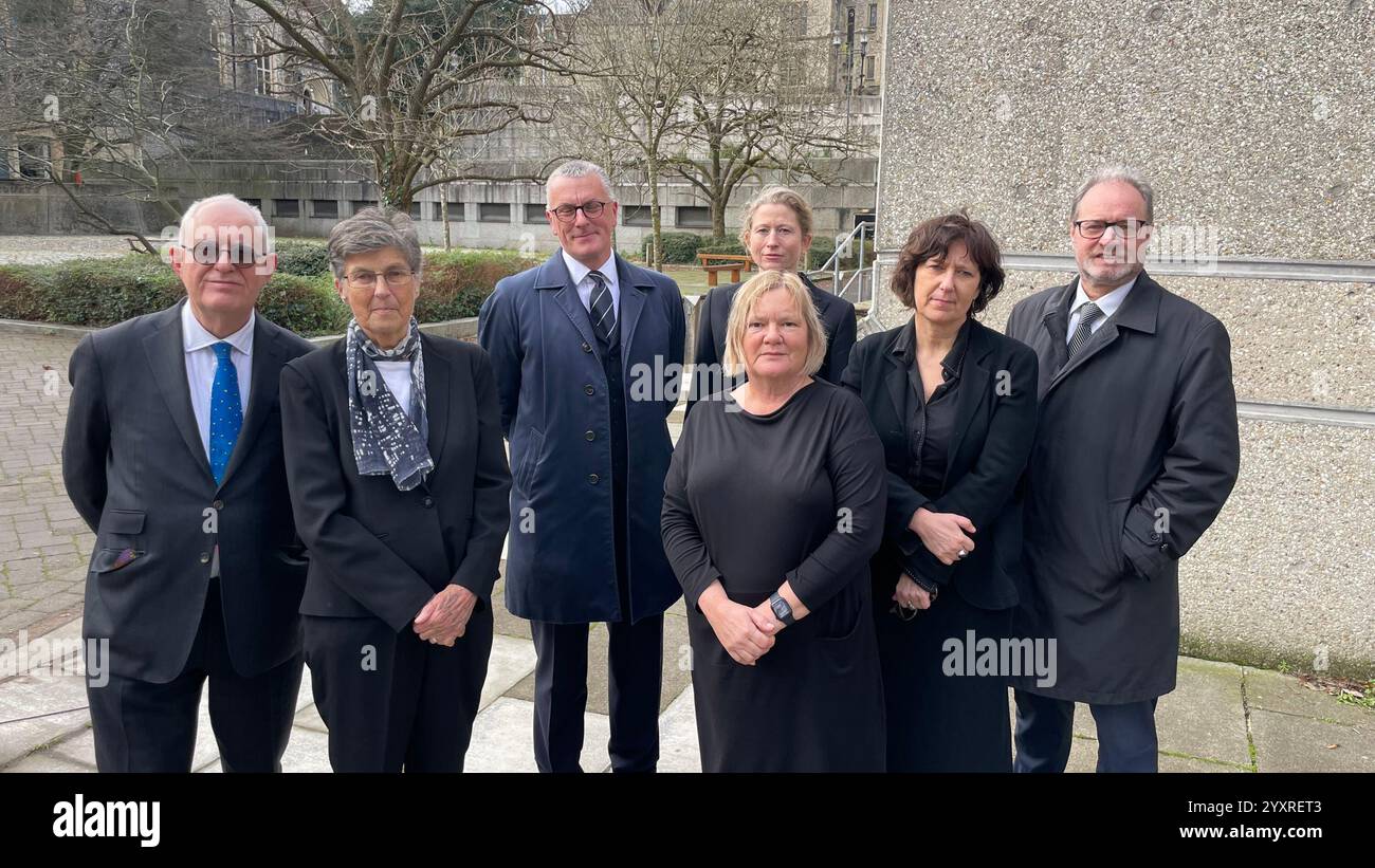 The legal teams for Robert and Lee Firkins (left to right) James Wood ...