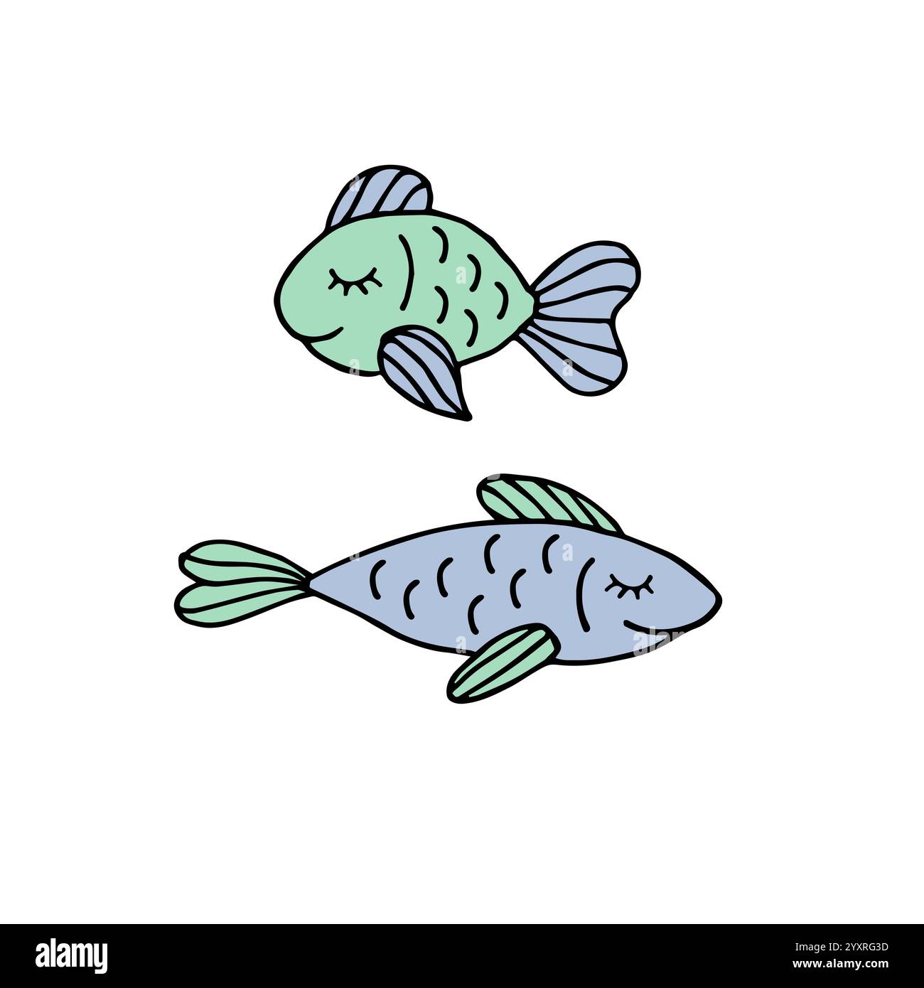 Two fish swimming underwater Stock Vector Images - Alamy