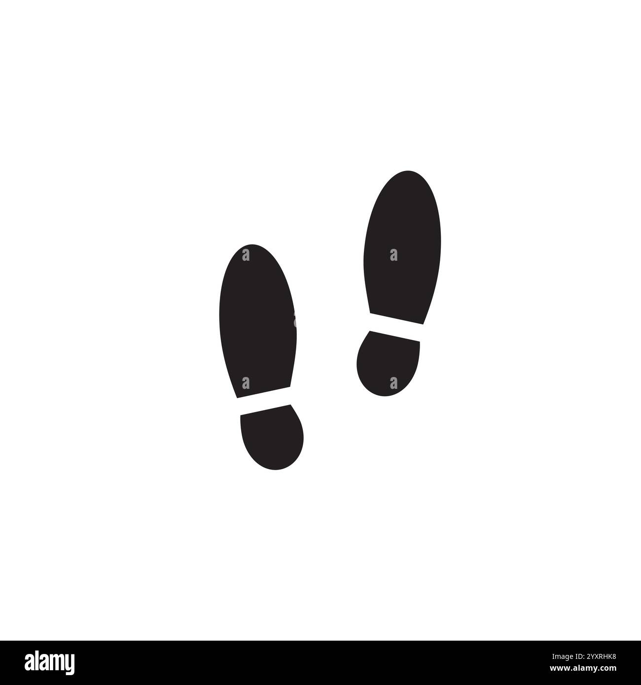 Vector black flat human boot foot print isolated on white background ...
