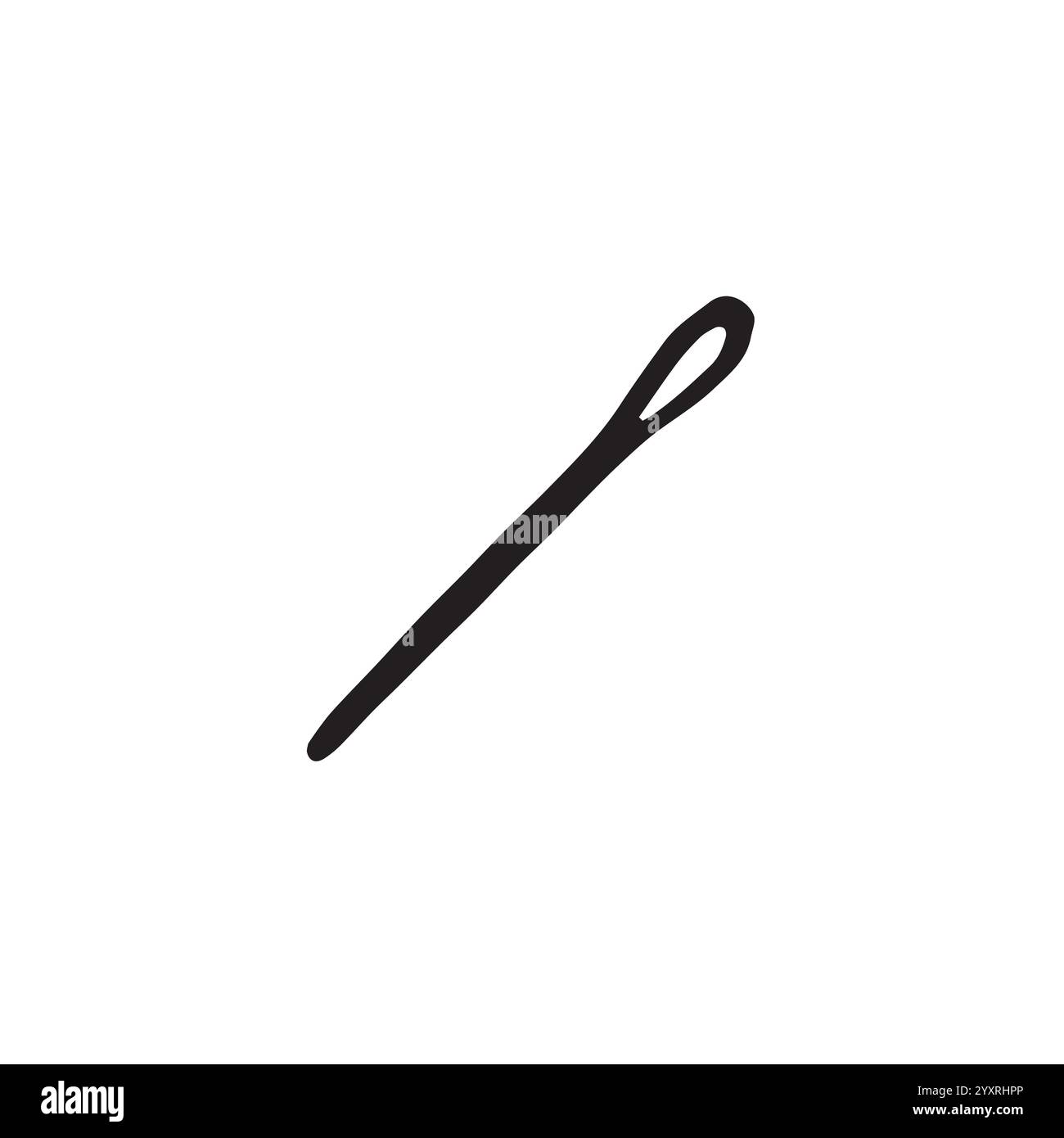 Vector black hand drawn doodle sketch sew embroidery needle isolated on ...