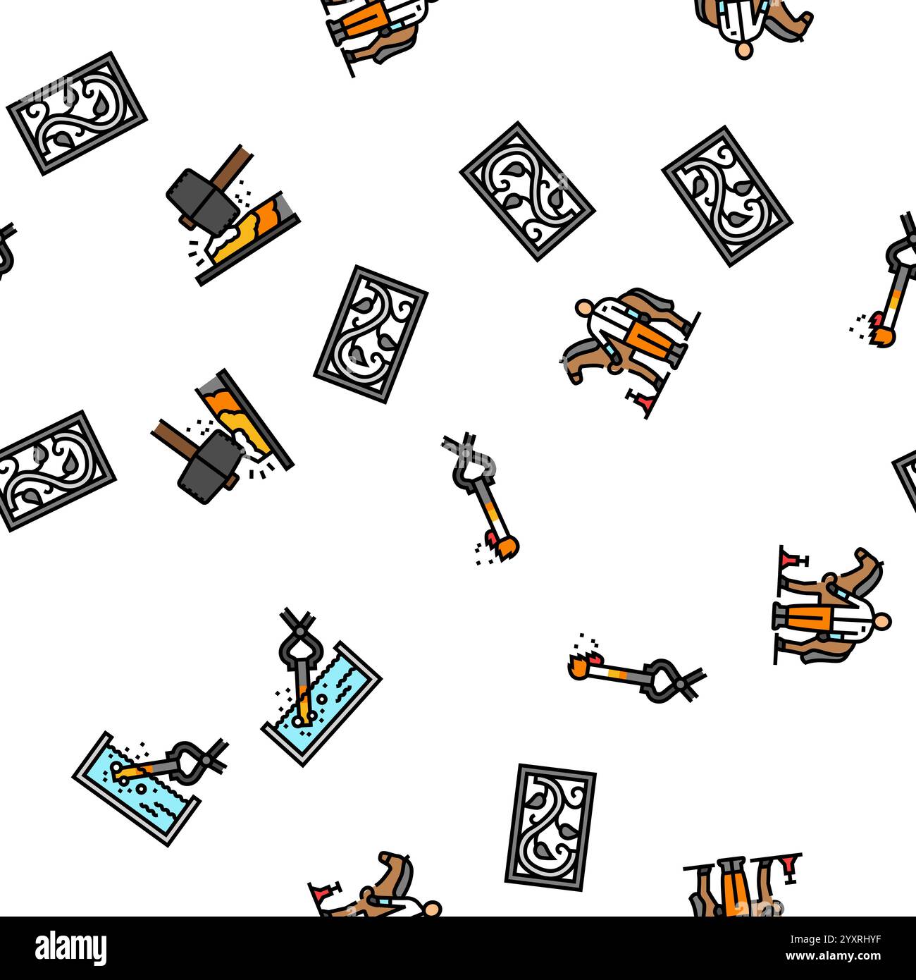 Smith man blacksmith medieval vector hammer sword Stock Vector Images ...