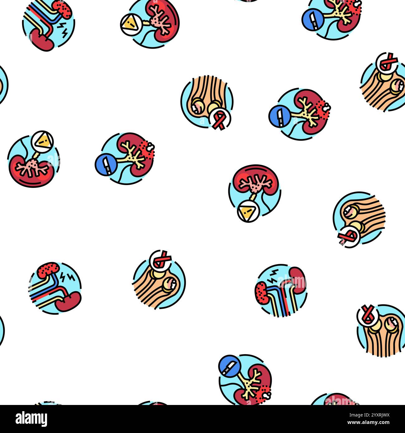 urology prostate urinary kidney seamless pattern vector Stock Vector ...