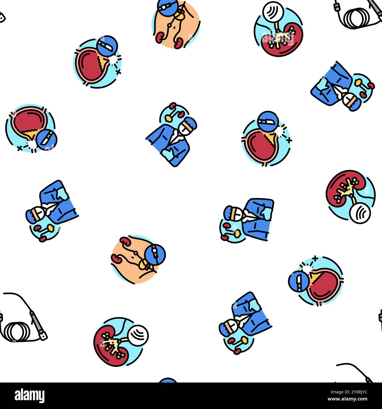 urology prostate urinary kidney seamless pattern vector Stock Vector ...