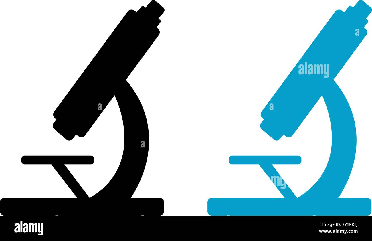 Modern microscope on white Stock Vector Images - Alamy