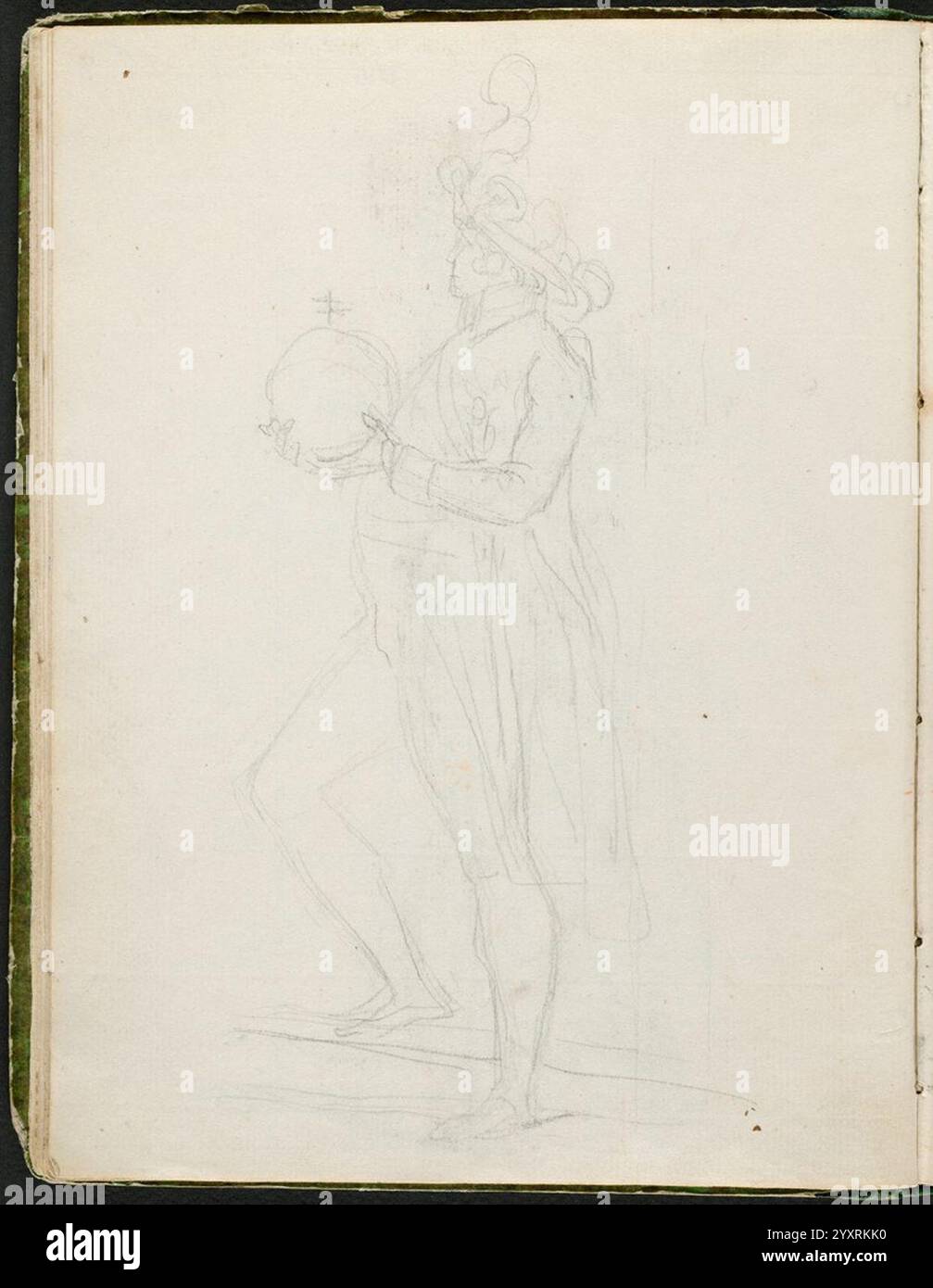 David - 1943.1815.12.8, verso Faint Sketch of Maréchal Berthier Holding ...