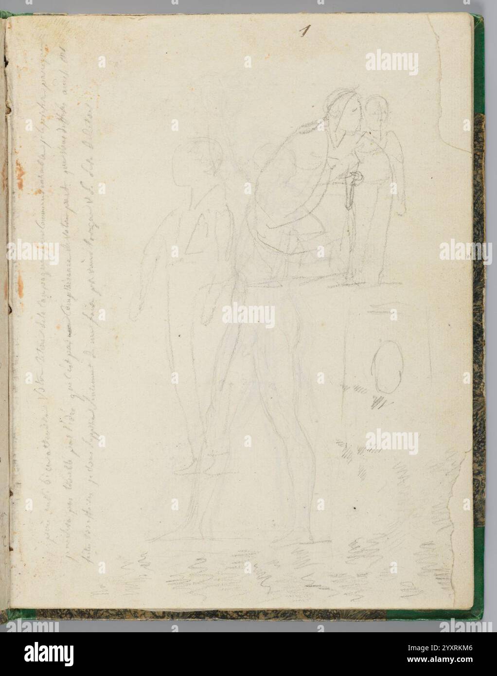 David - 1943.1815.13.1, Two Faint Sketches of Napoleon; Princess Louis ...