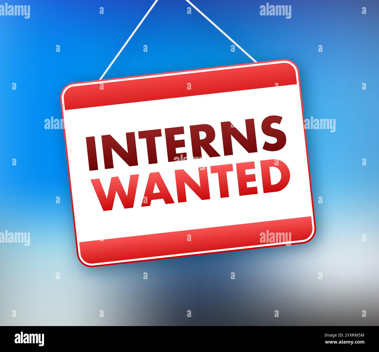 Interns wanted sign hanging with blue sky background Stock Vector Image ...