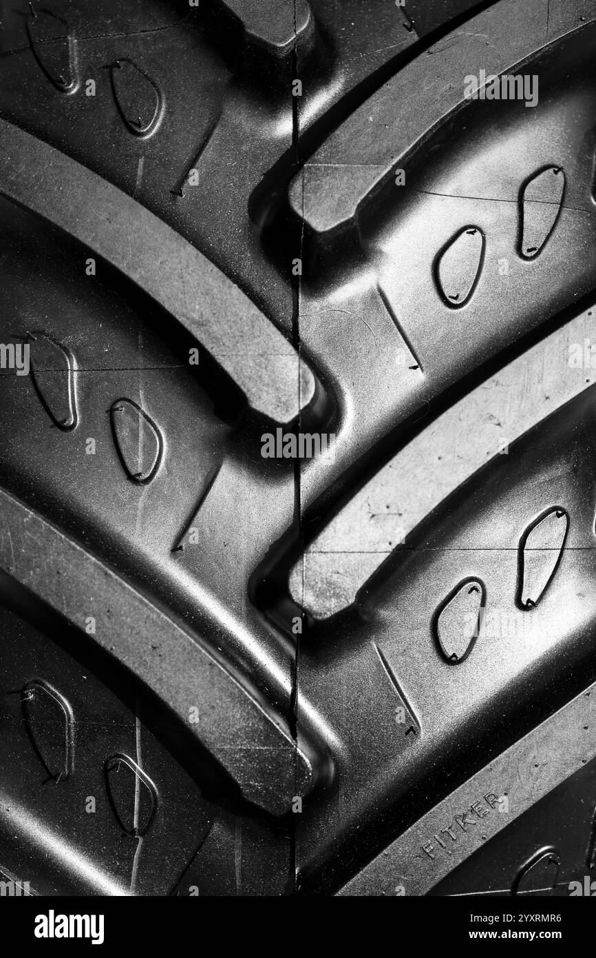Detail shot with brand new tractor tire. Treads details Stock Photo - Alamy