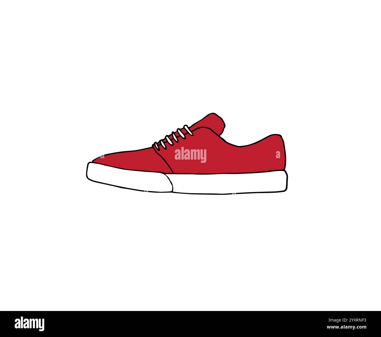 Vector hand drawn doodle sketch red colored skate sneaker shoe isolated ...