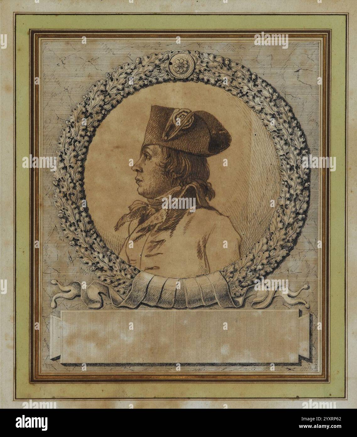 David - Portrait de Philippe Le Bas, en buste, profil gauche, portant ...