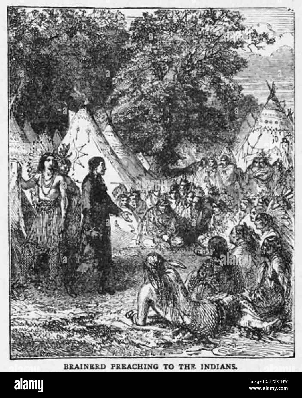 David Brainerd preaching Stock Photo - Alamy