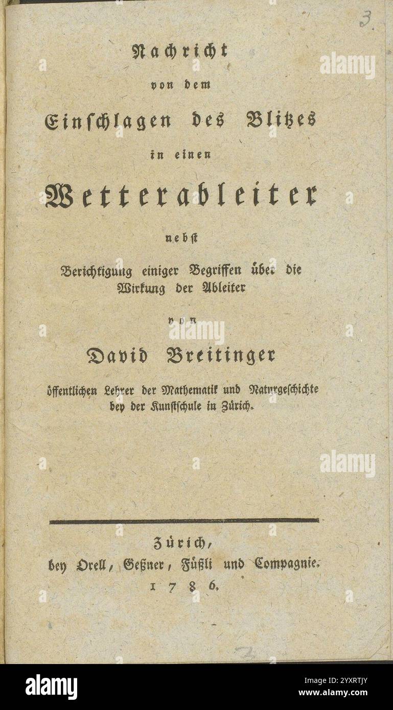 David Breitinger Blitzableiter e-rara 8545410 Stock Photo - Alamy